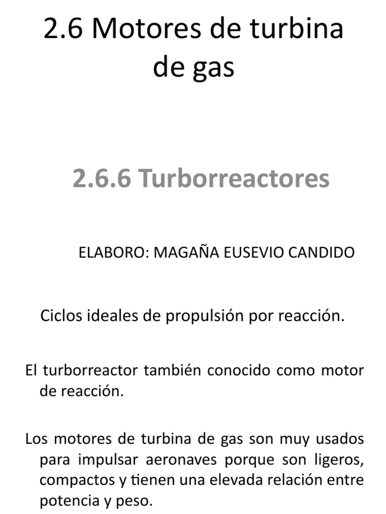 Turborreactores: Ciclos y Eficiencia | PDF | Motor a reacción | Física ...