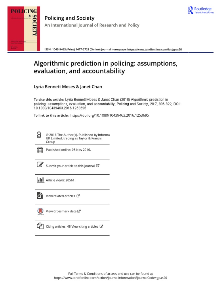Algorithmic Prediction in Policing - Assumptions, Evaluation, and ...
