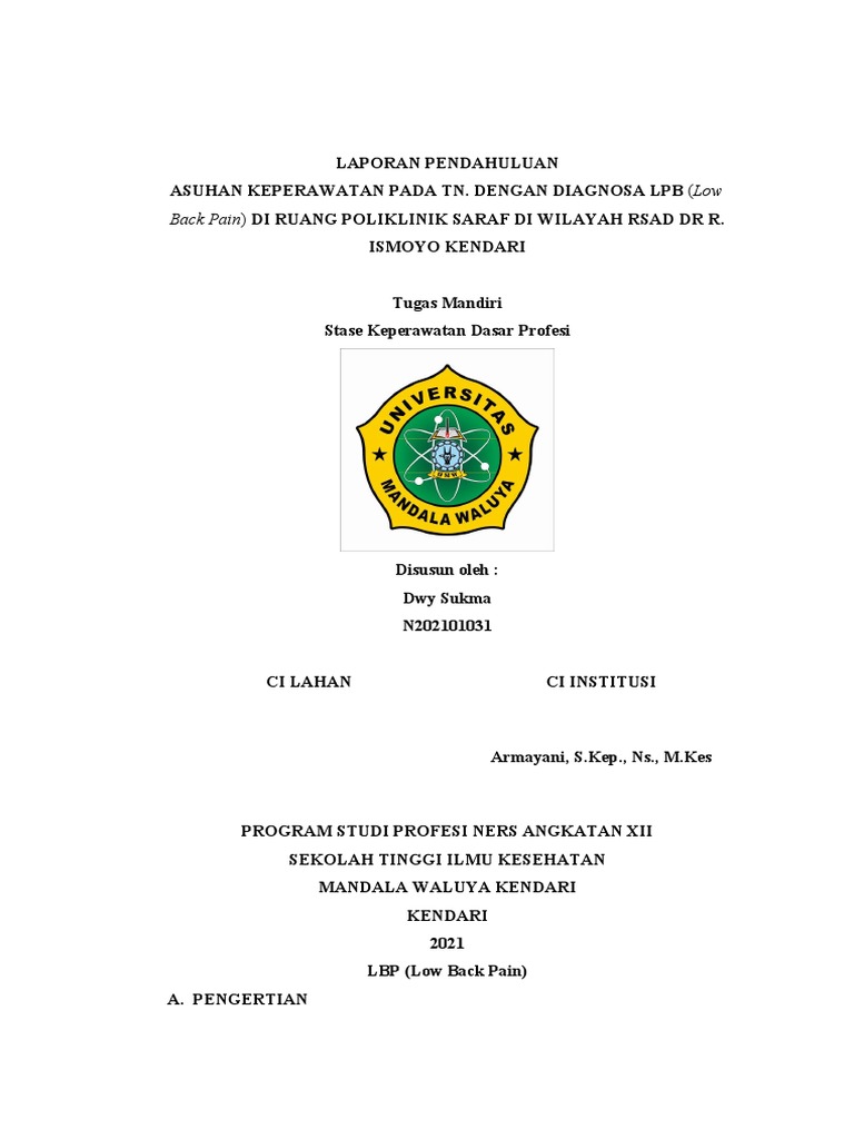 Asuhan Keperawatan pada LBP di RSAD | PDF