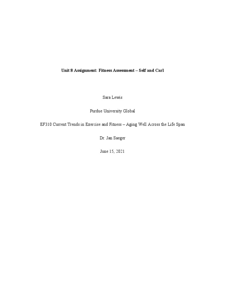 Ef310 Current Trends in Exercise and Fitness - Unit 8 Assignment | PDF | Strength Training ...