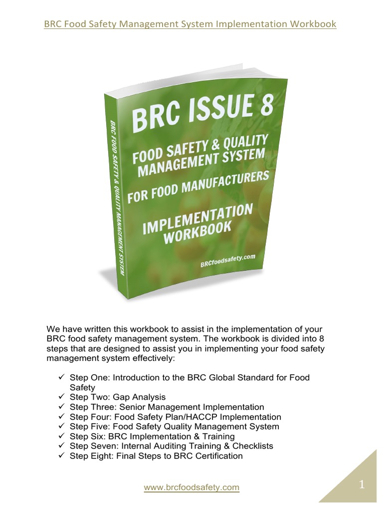 BRC Food Safety Management System Implementation Workbook | PDF | Hazard Analysis And Critical ...
