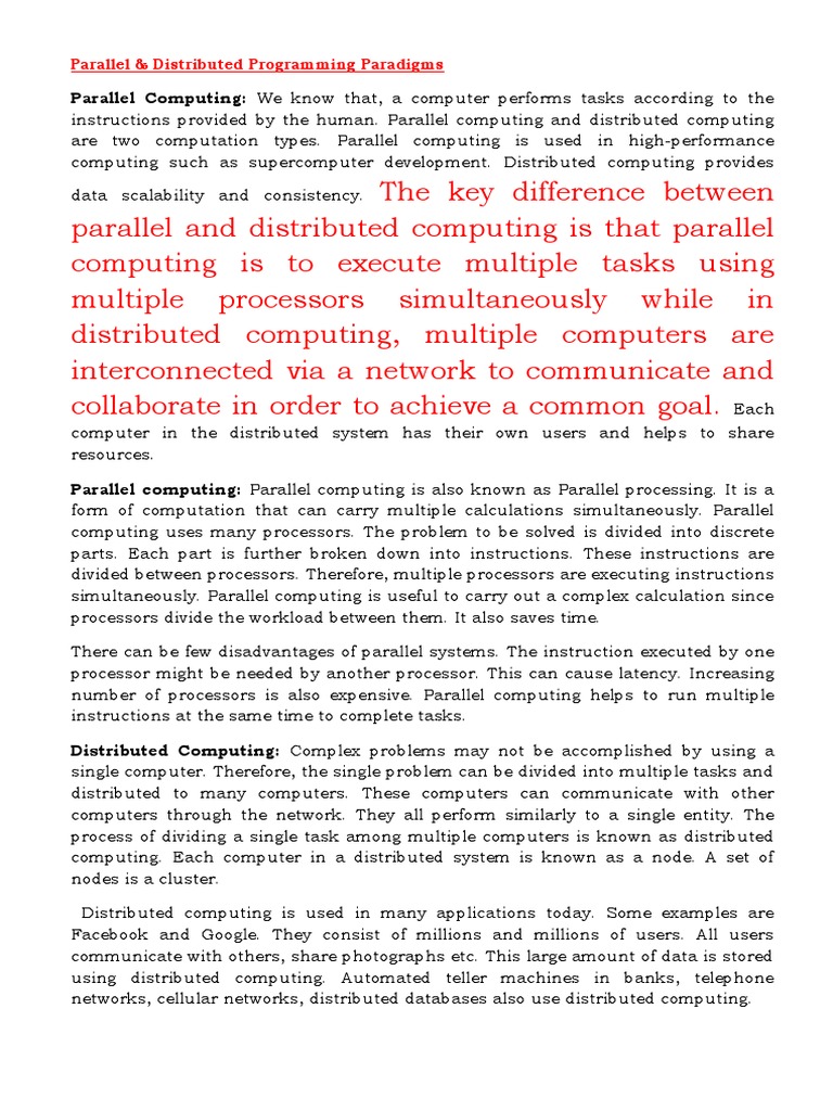 2-2-Parallel-Distributed Computing | PDF | Distributed Computing ...