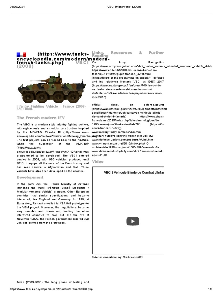 VBCI Infantry Tank (2008) | PDF | Tanks | Armoured Fighting Vehicles