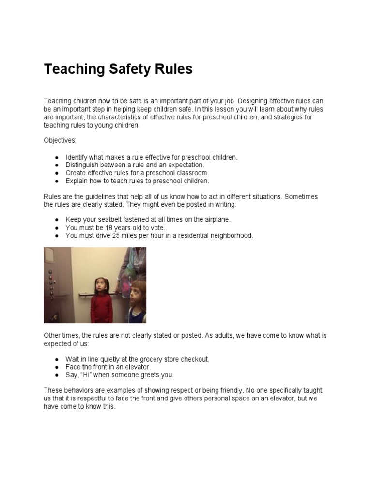 Teaching Safety Tips | PDF | Preschool | Classroom