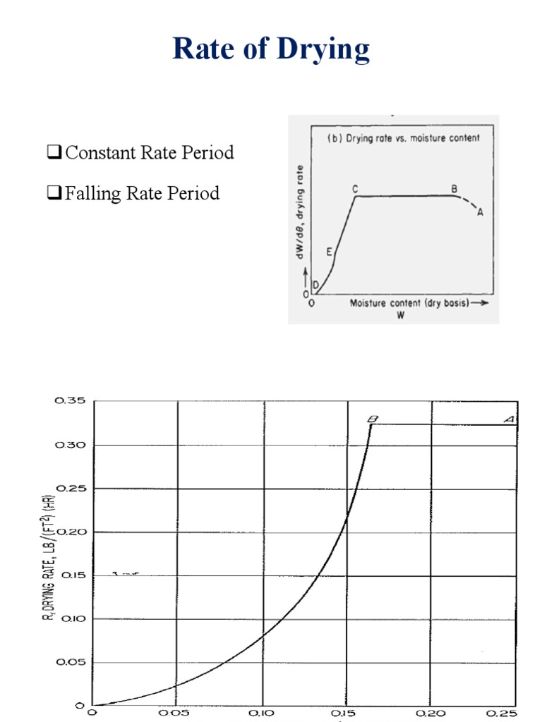 Rate of Drying: Constant Rate Period Falling Rate Period | PDF | Line ...
