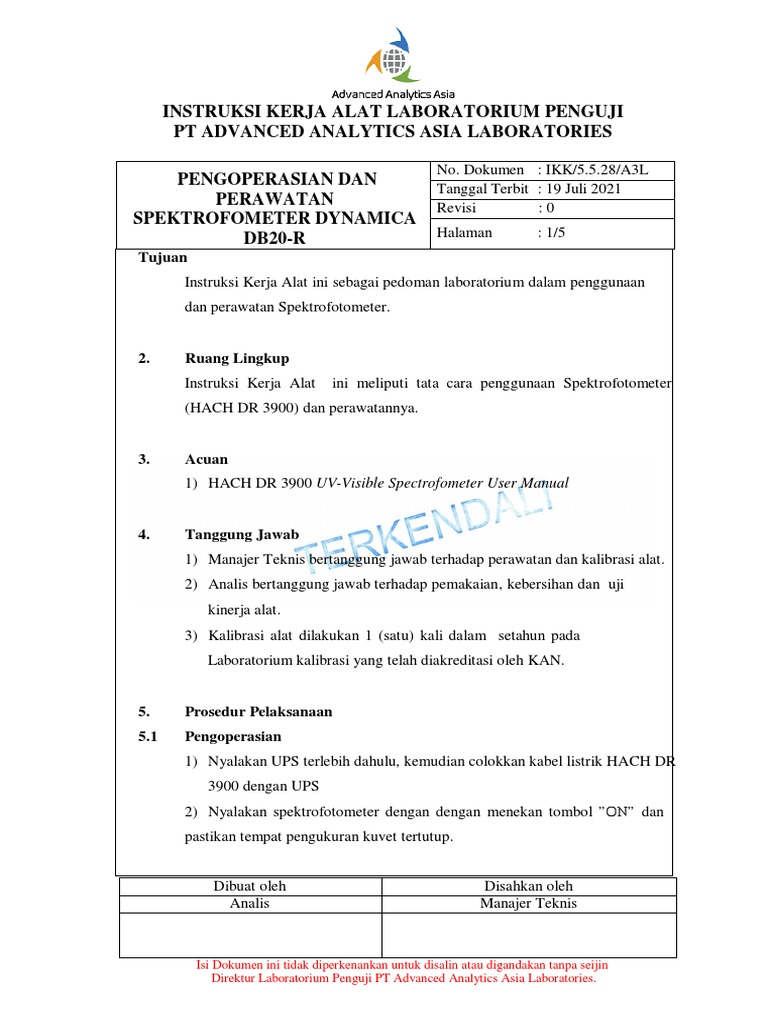 Ika-5.5.28-A3l Spectro Vis DR 3900 | PDF