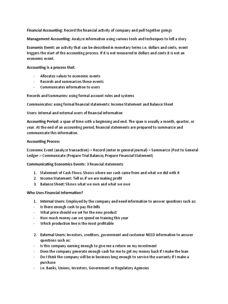 Financial Accounting Modules 1-5 Study Notes | PDF | Business | Debits ...
