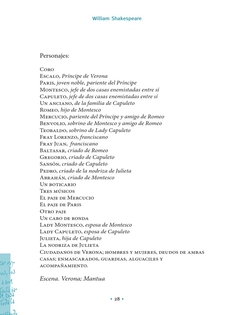 Acto Primero Romeo y Julieta | PDF | Romeo y Julieta