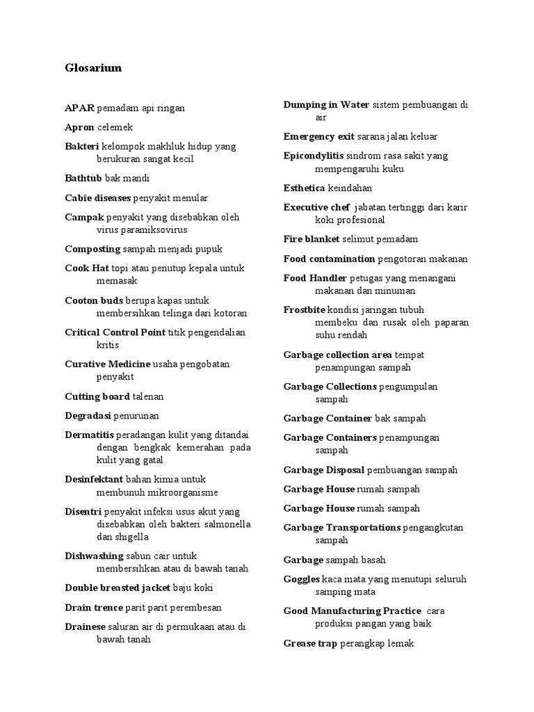 Contoh Glosarium untuk Buku Kesehatan | PDF