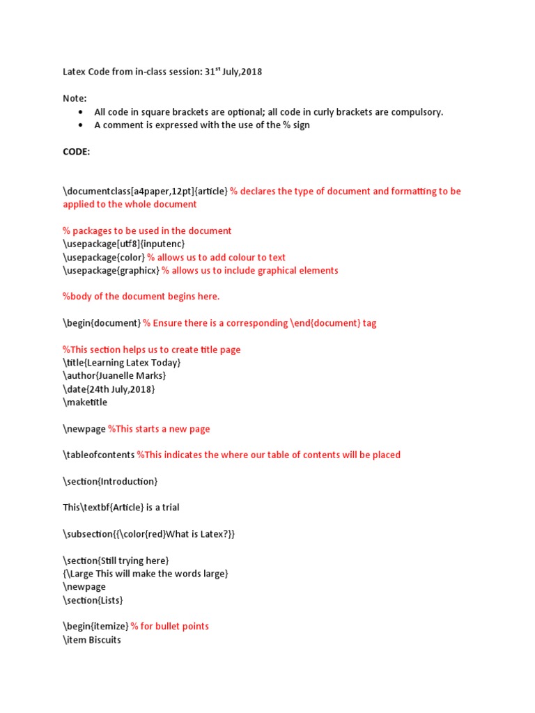 Latex Code Examples and Guidelines | PDF