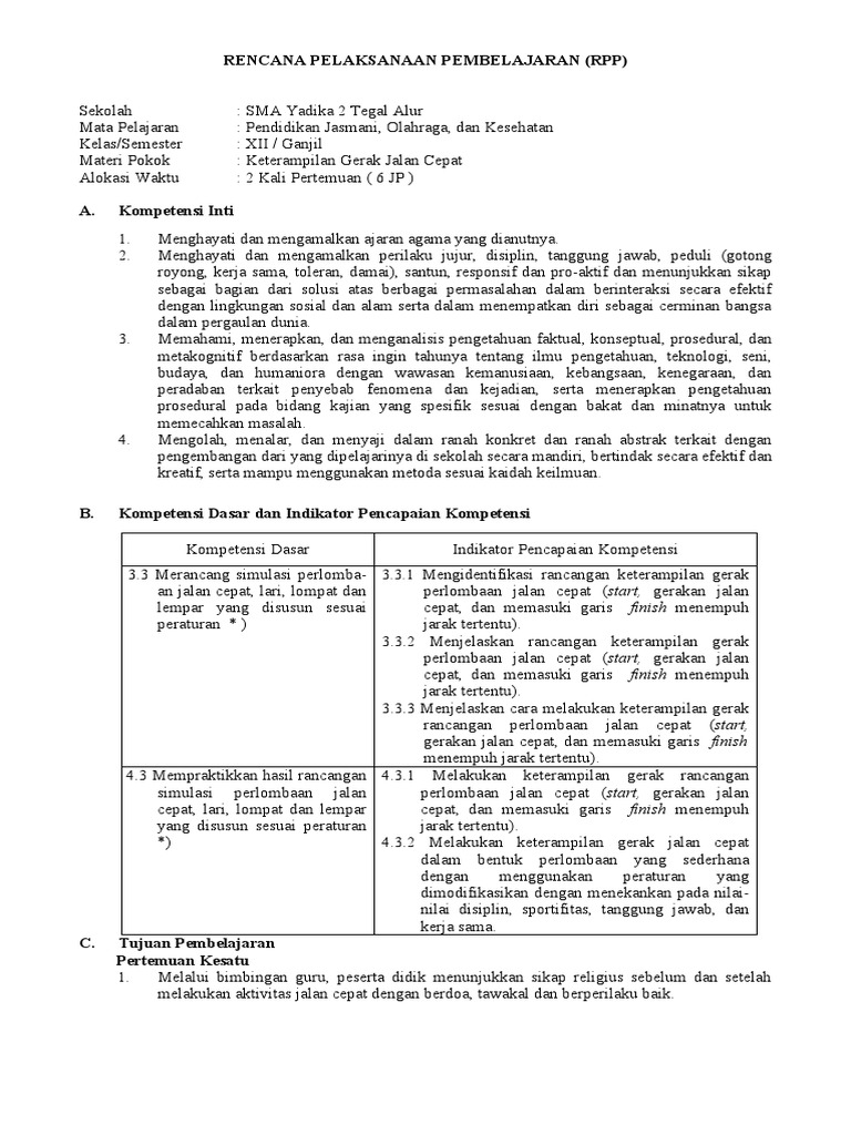07 RPP Jalan Cepat | PDF