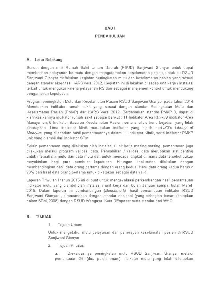 Contoh Laporan PMKP | PDF