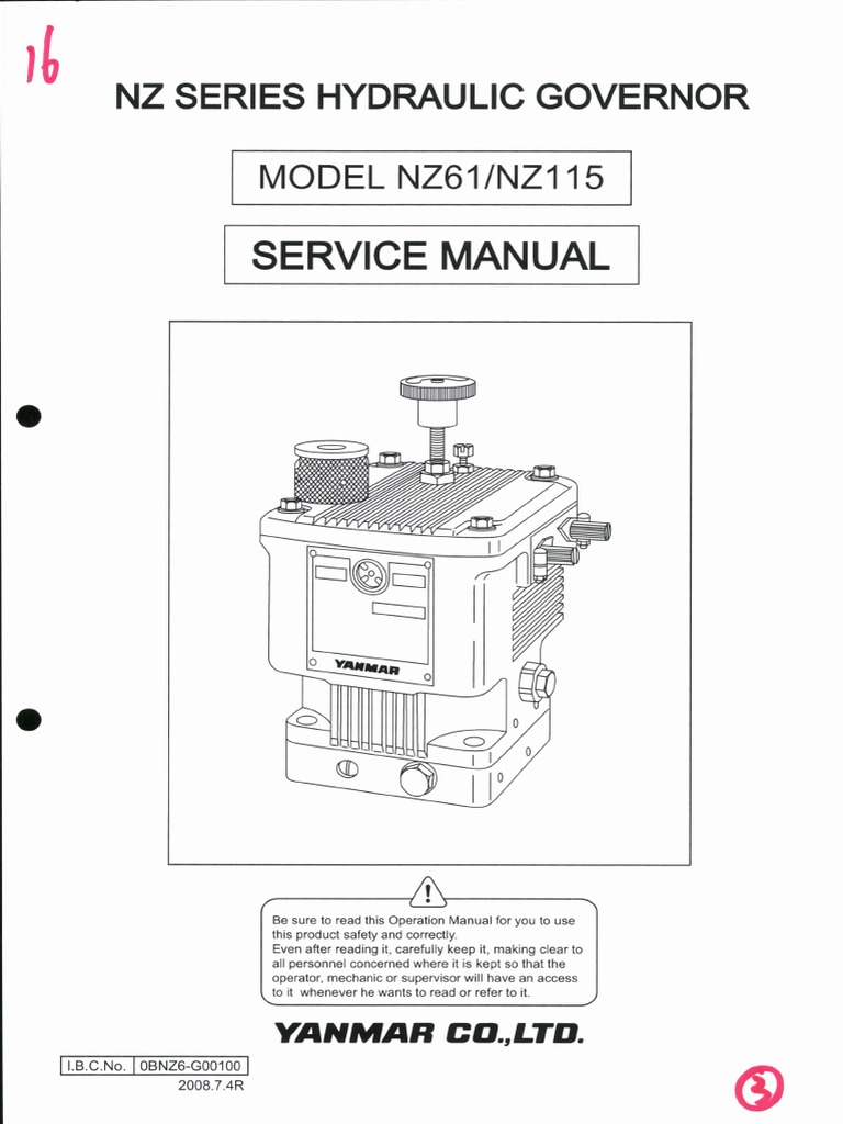 Yanmar NZ61 Hydraulic Governor Manual | PDF | Piston | Valve