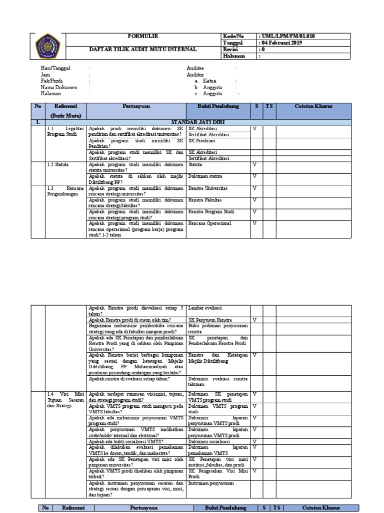 Formulir Daftar Tilik Ami Um Lamongan 2021-Final | PDF