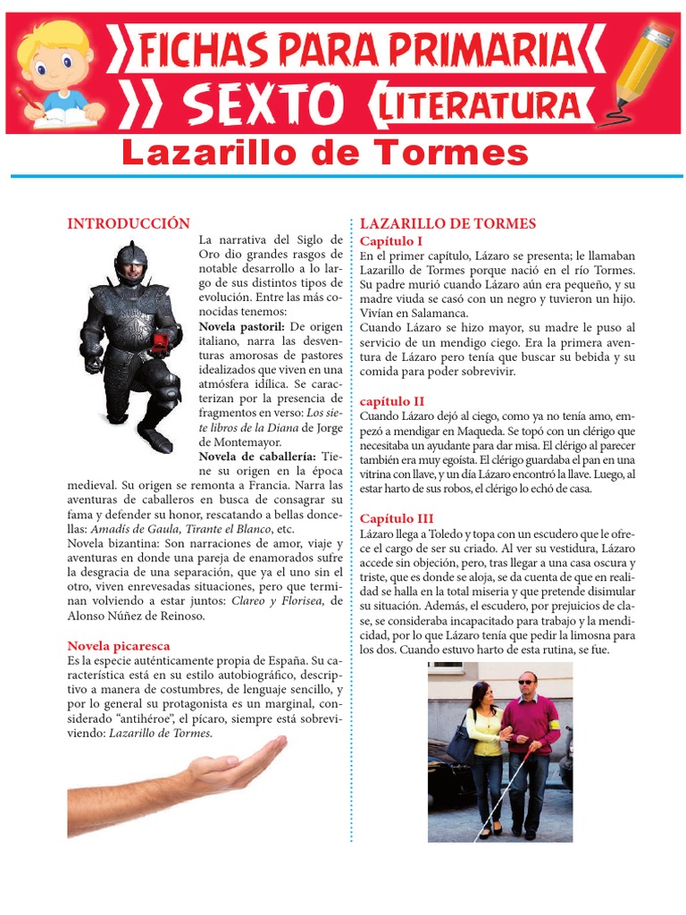 Lazarillo de Tormes para Sexto Grado de Primaria | PDF | Novelas