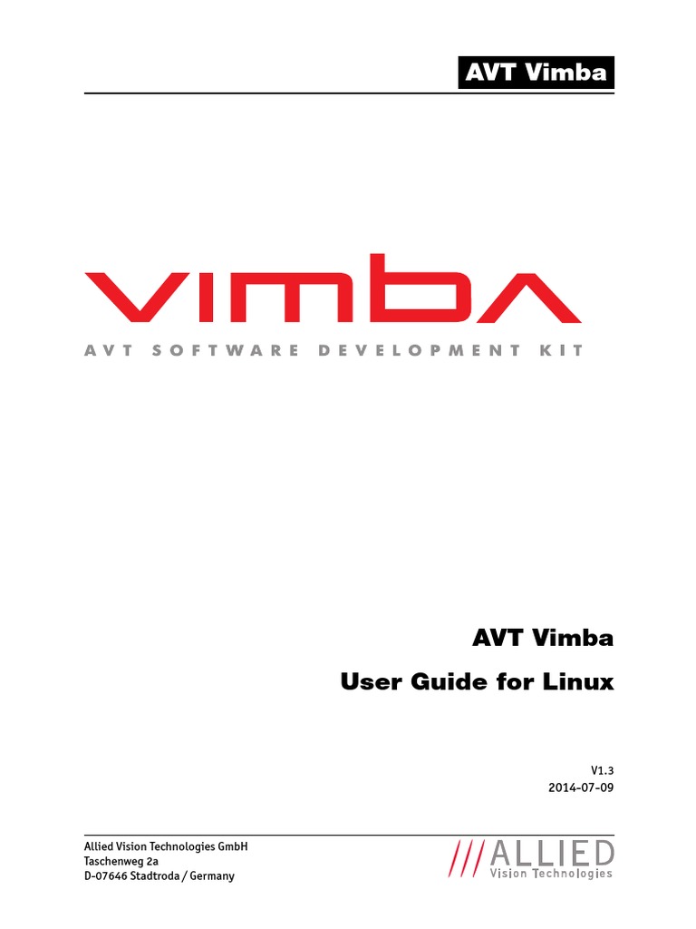 AVT Vimba User Guide for Linux: An Overview of the AVT Vimba SDK for Linux Systems | PDF ...
