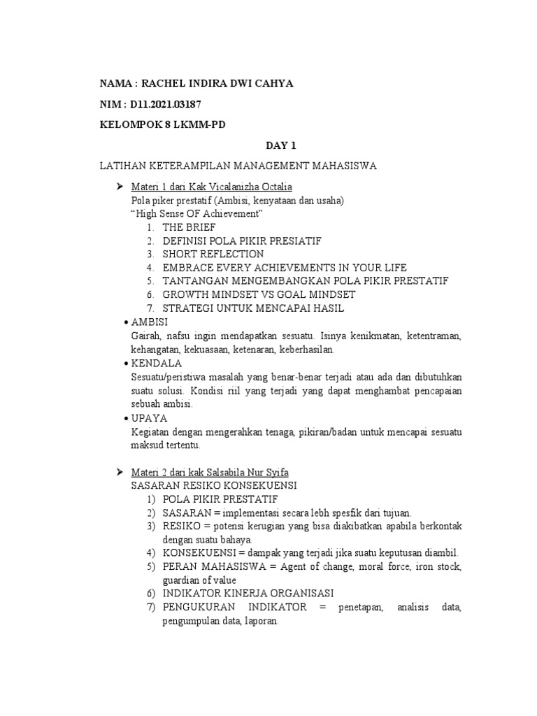 Rangkuman LKMM-PD | PDF