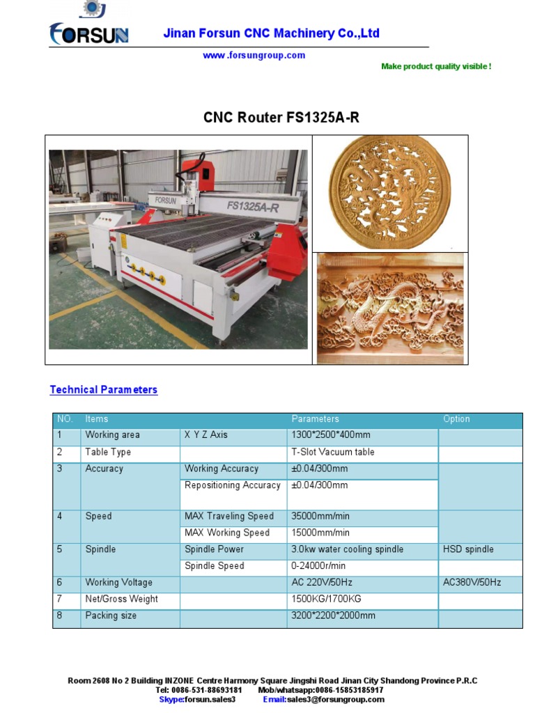 CNC Router FS1325A-R: Jinan Forsun CNC Machinery Co.,Ltd | PDF ...