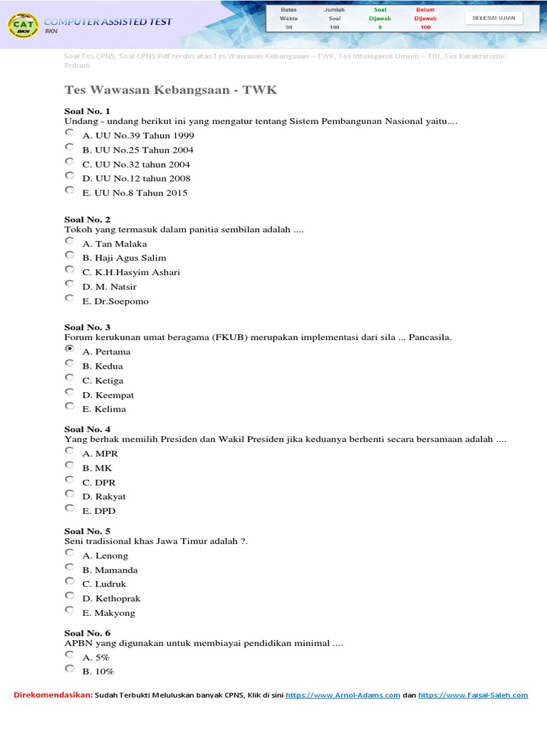 Soal dan Pembahasan CPNS | PDF