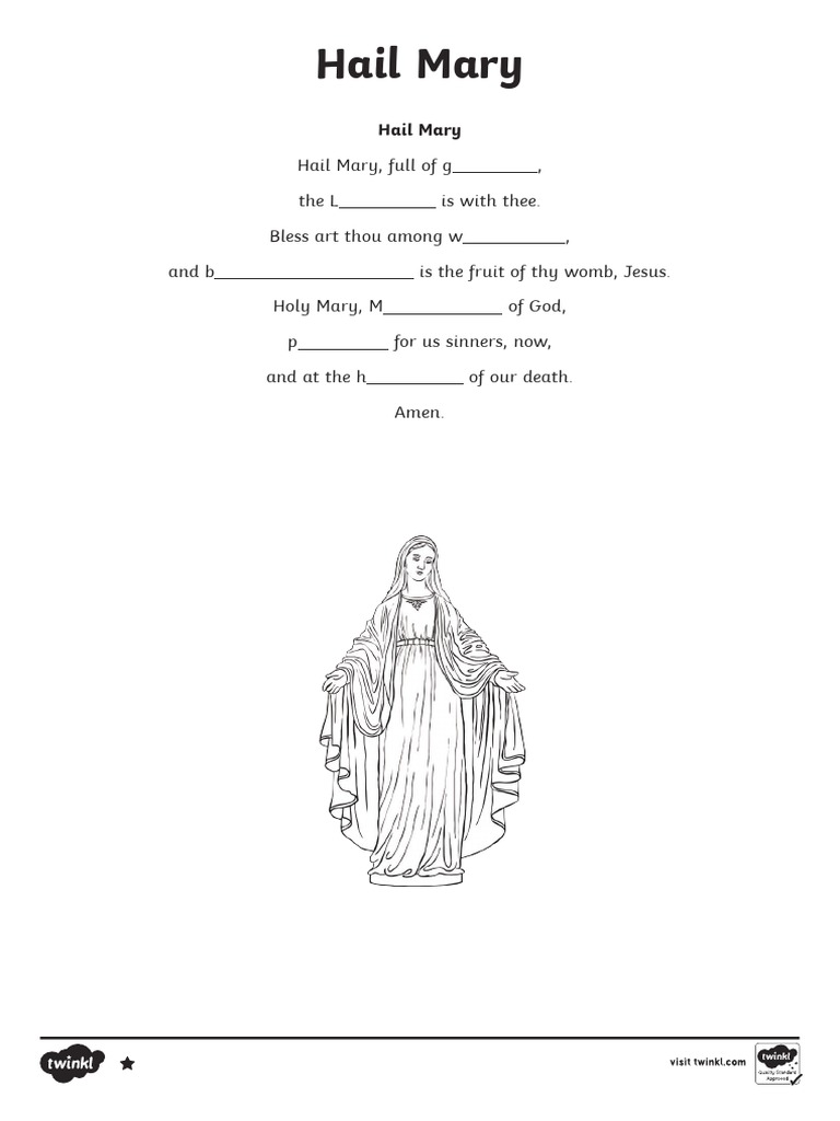 Hail Mary Missing Words Differentiated Activity Sheets | PDF