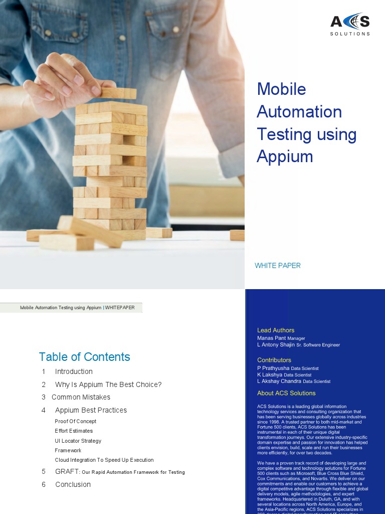 Mobile Automation Testing Using Appium: White Paper | PDF | Mobile App ...