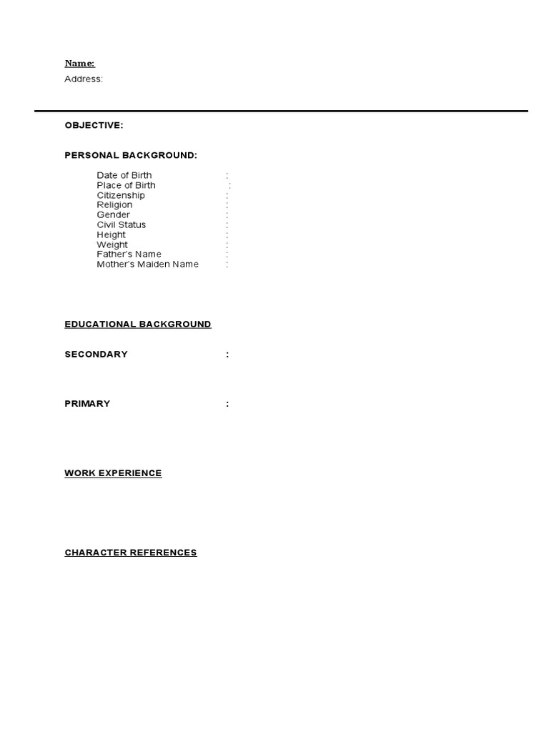 Blank Resume | PDF