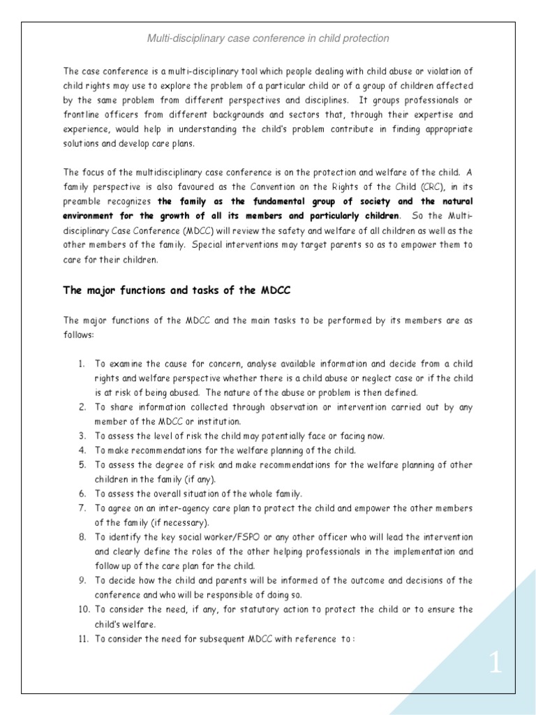 The Case Conference Guidelines | PDF | Child Protection | Family
