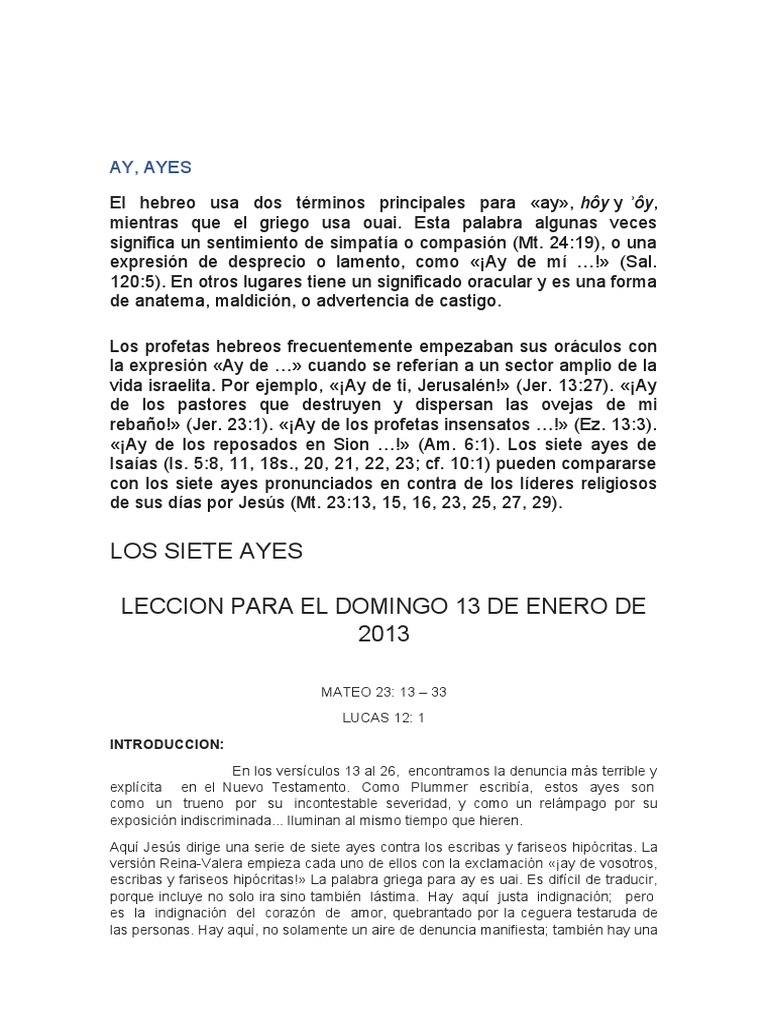 Siete "Ayes | PDF | Jesús | Jesús en el islam