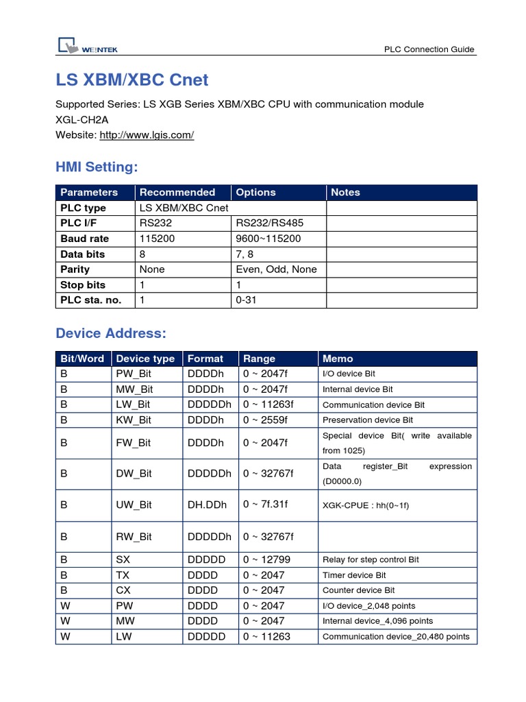 LS - XBM - XBC - Cnet (Koneksi PLC LS-LAYAR) | PDF | Telecommunications | Electrical Engineering