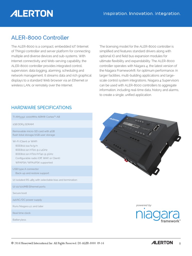 Aler8000 Data Sheet 091516C | PDF | Internet | Usb