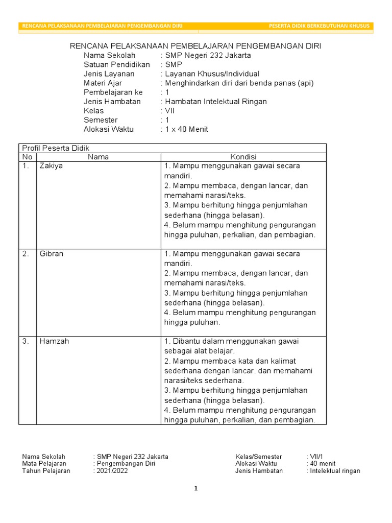 RPP Bahaya Panas API | PDF