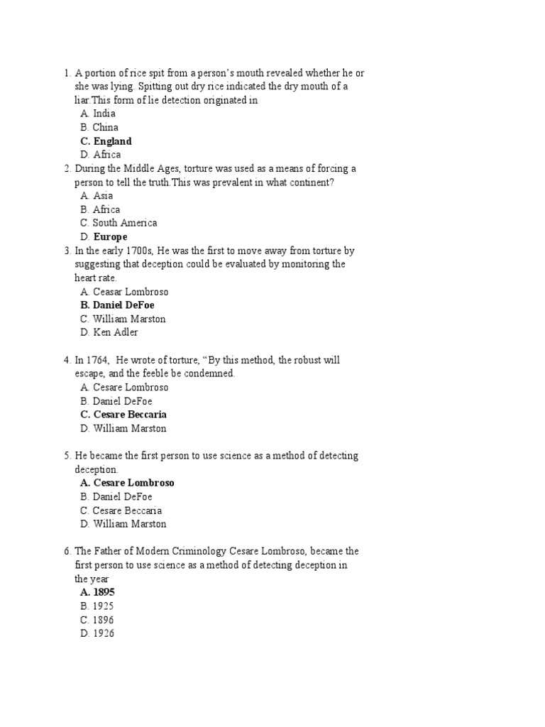 Lie Detection Q and A | PDF | Polygraph