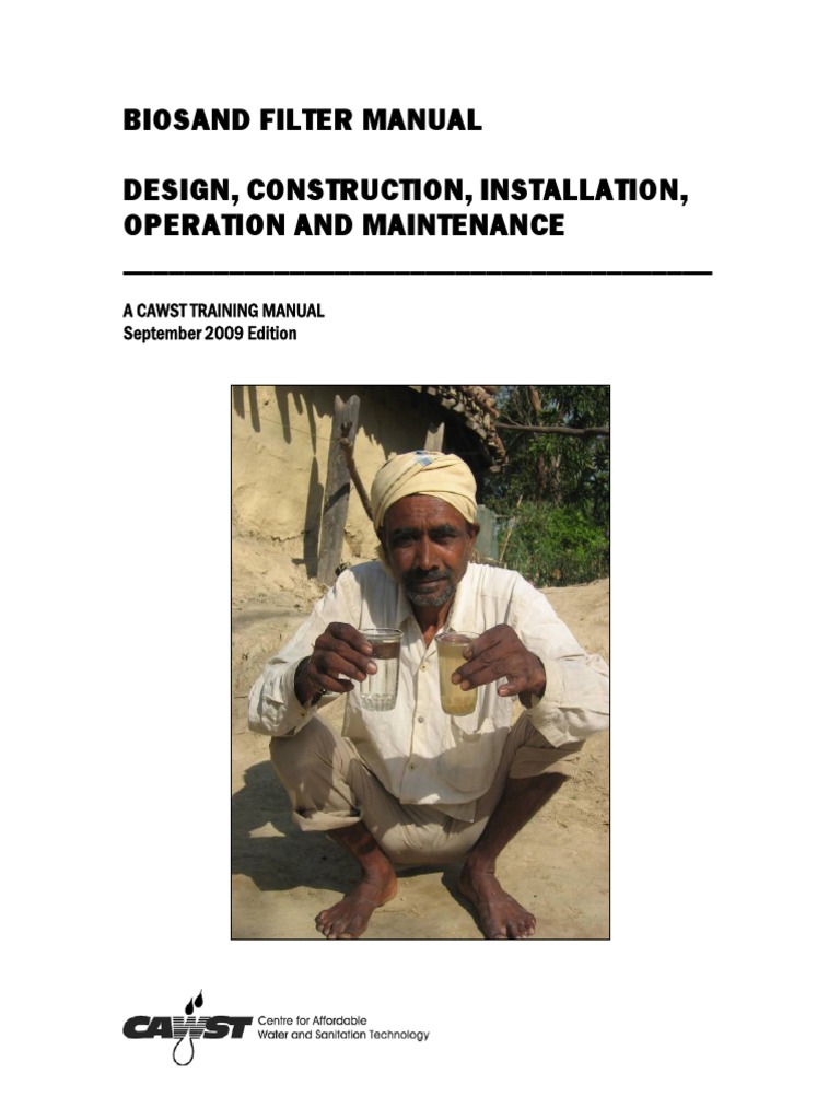 CAWST 2009 Biosand Filter Manual | PDF | Water Purification | Filtration