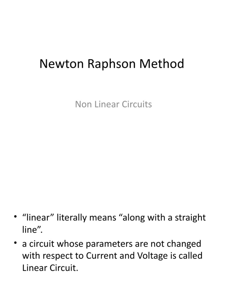 Solving Nonlinear Circuits Using the Newton-Raphson Method | PDF