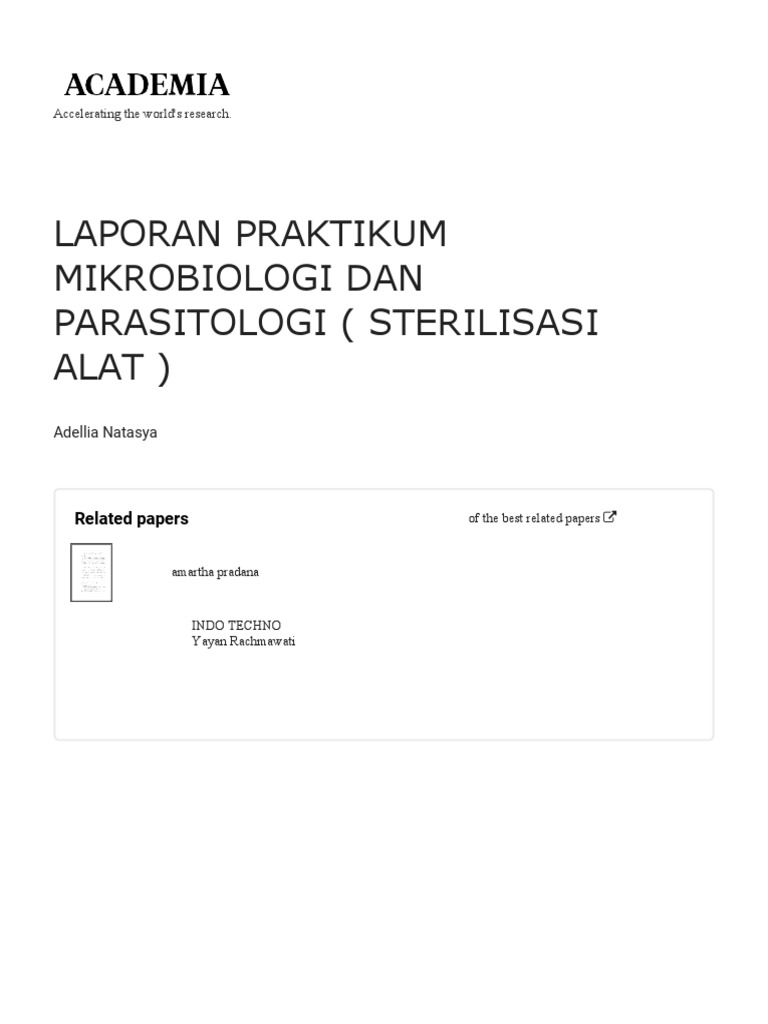 Mikrobiologi Sterilisasi Alat | PDF | Sains & Matematika