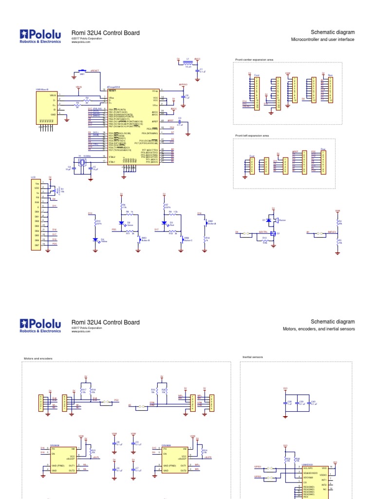 Romi 32u4 Control Board Schematic Diagram | PDF | Chess | Chess Theory