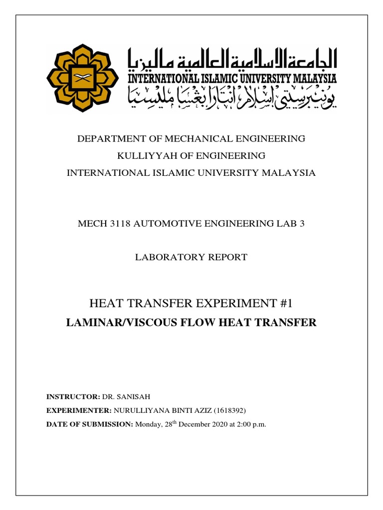 Heat Transfer Experiment #1 | PDF | Heat Exchanger | Fluid Dynamics