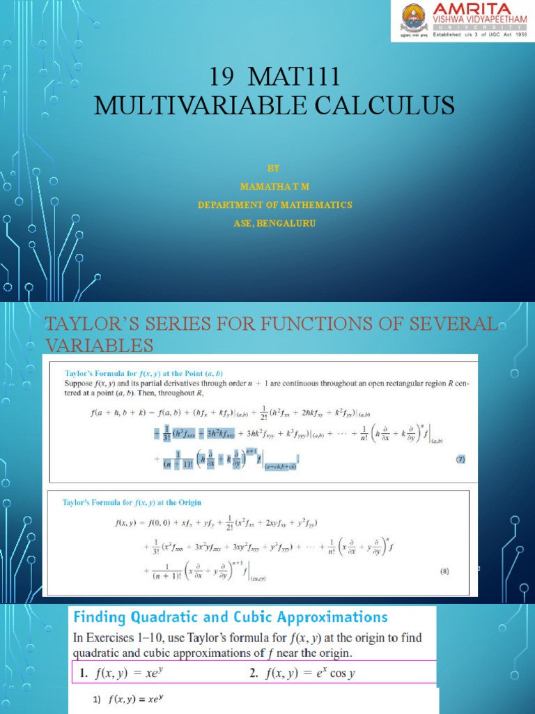 Jacobian and Taylor's Series of Multi Variable Functions | PDF