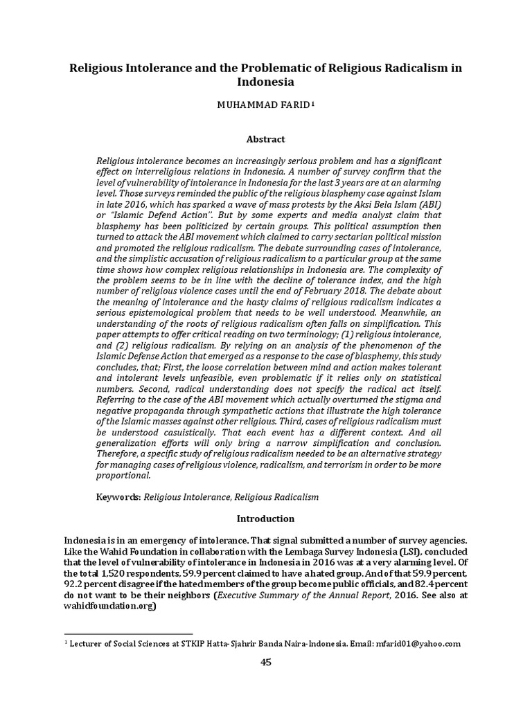 2018 ISOIT Religious Intolerance | PDF | Prejudices | Extremism