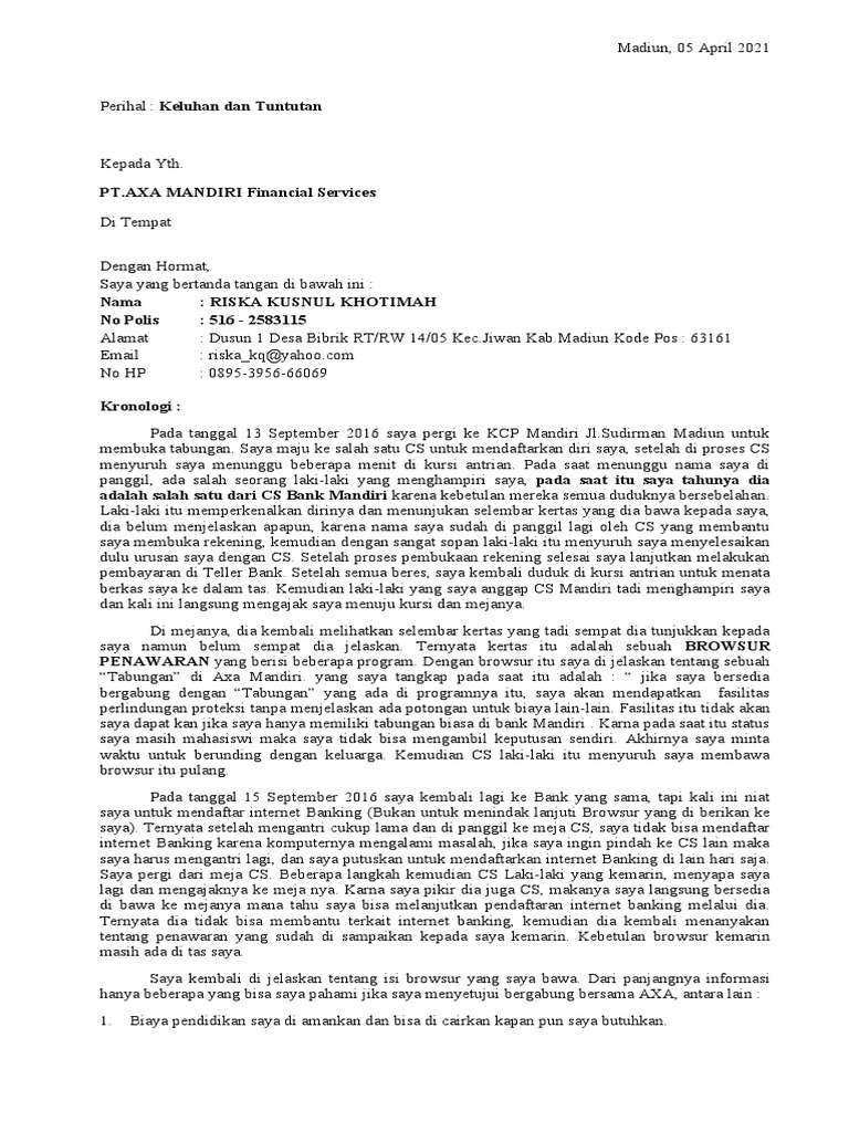 Surat Keluhan 3 | PDF