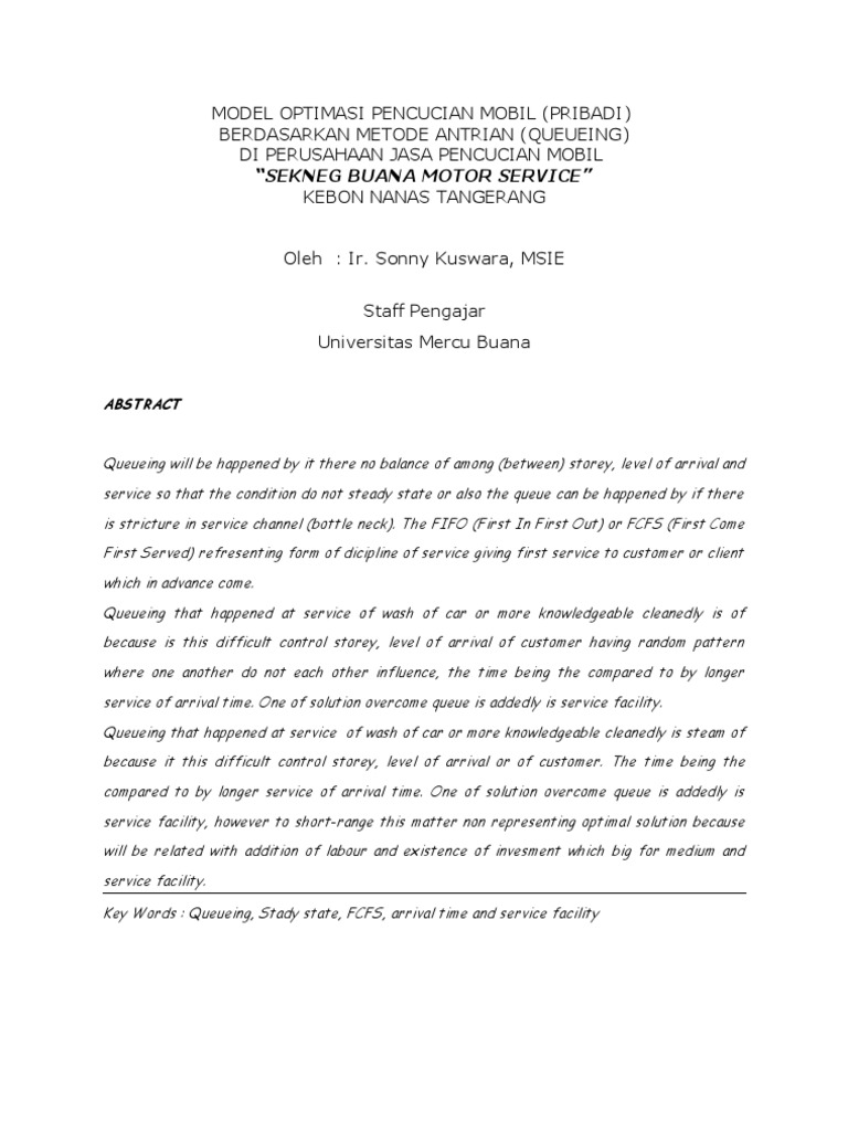 Metode Antrian | PDF