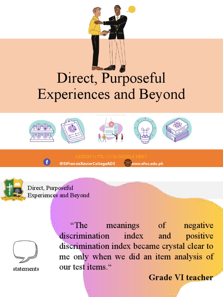 Direct, Purposeful Experiences and Beyond | PDF | Psychological ...