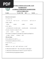 Grade 8 Math First Term Exam Paper Math 2024-2025 | PDF