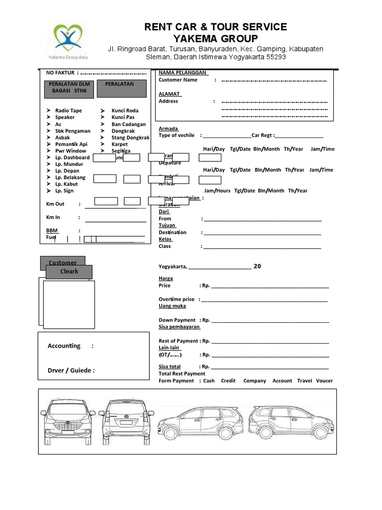 Form Sewa Mobil | PDF