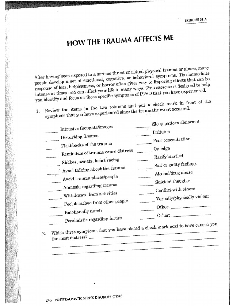Homework - How The Trauma Affects Me | PDF