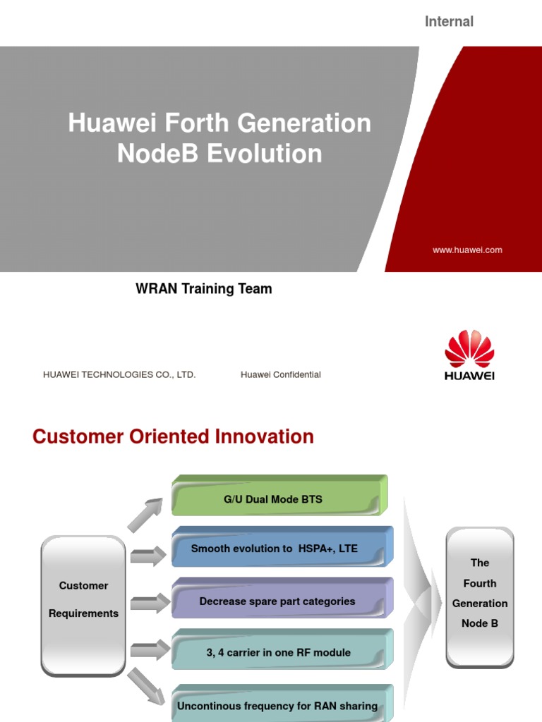 Huawei Forth Generation Nodeb Evolution: Internal | PDF | Lte ...