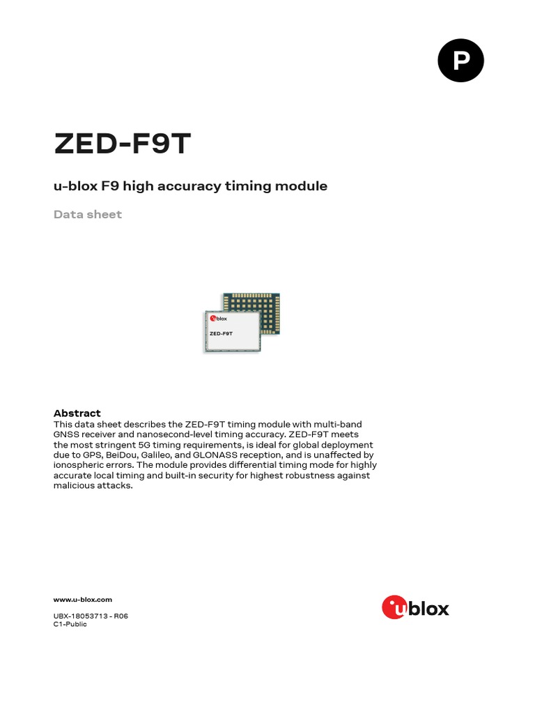 Zed-F9T: U-Blox F9 High Accuracy Timing Module | PDF | Global ...