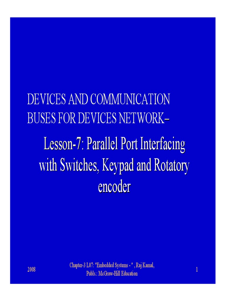 Chap 3Lesson07EmsysNew | PDF | Input/Output | Embedded System