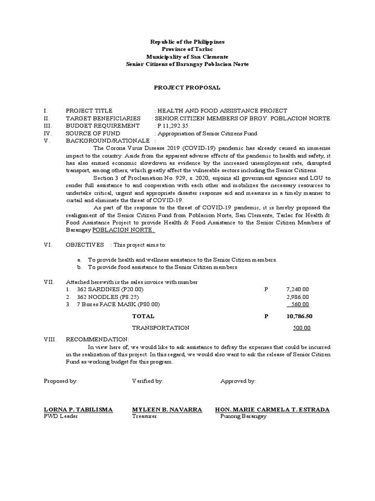 Project Proposal Senior Citizen | PDF | Pandemic | Health Sciences