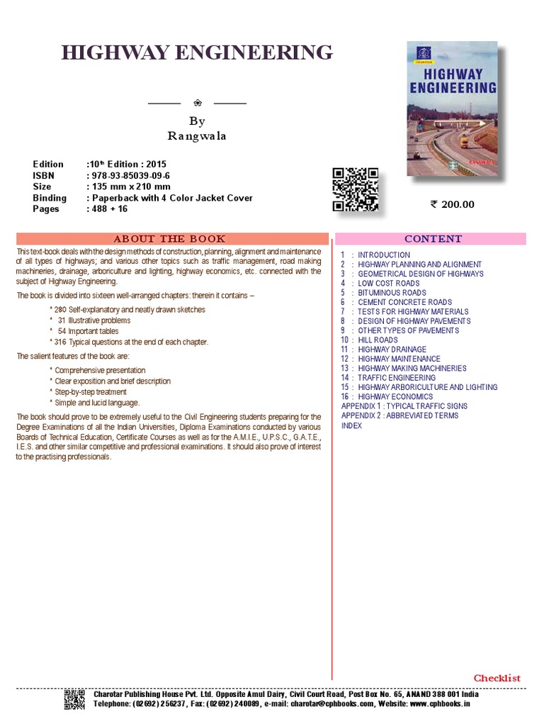 Highway Engineering: by Rangwala | Download Free PDF | Road | Road Surface